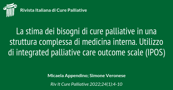 La stima dei bisogni di cure palliative in una struttura complessa di ...